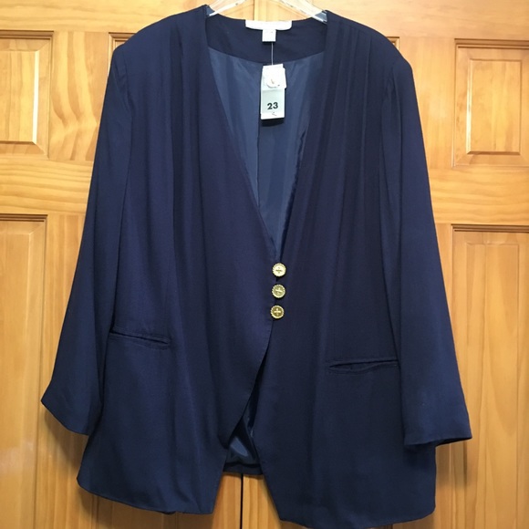Maggie Lawrence | Jackets & Coats | Maggie Lawrence Plus Size Navy Blue ...